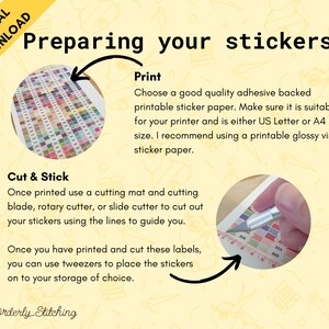 PDF Printable Coloured Long Bobbin Stickers or Labels for Cross Stitch ...