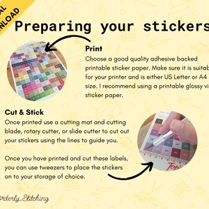 PDF Printable Coloured Thread Drop Stickers or Labels for Cross Stitch ...