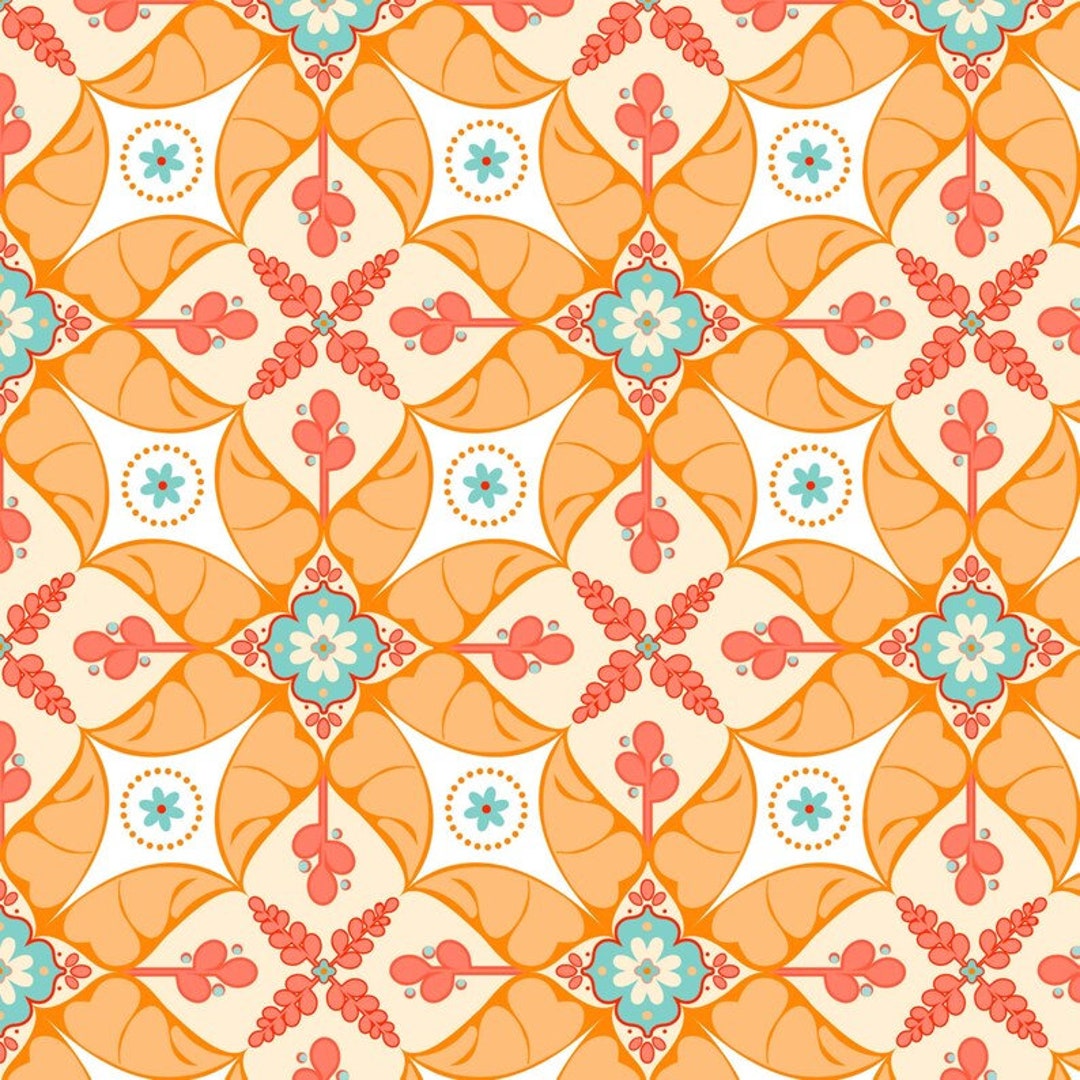 Calliope Orange Scroll C3201 Riley Blake - Etsy