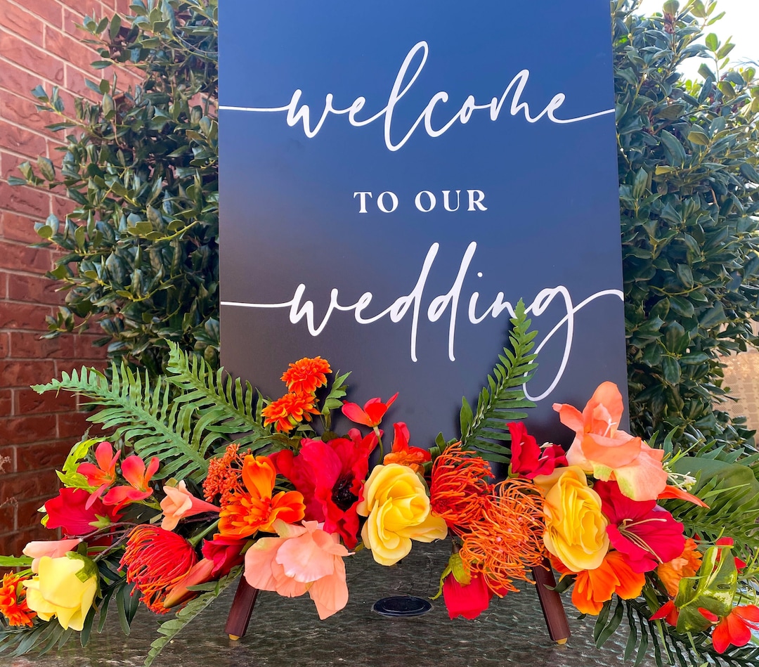 Red, Orange & Yellow Easel Floral Arrangement / Silk Floral Easel Piece ...