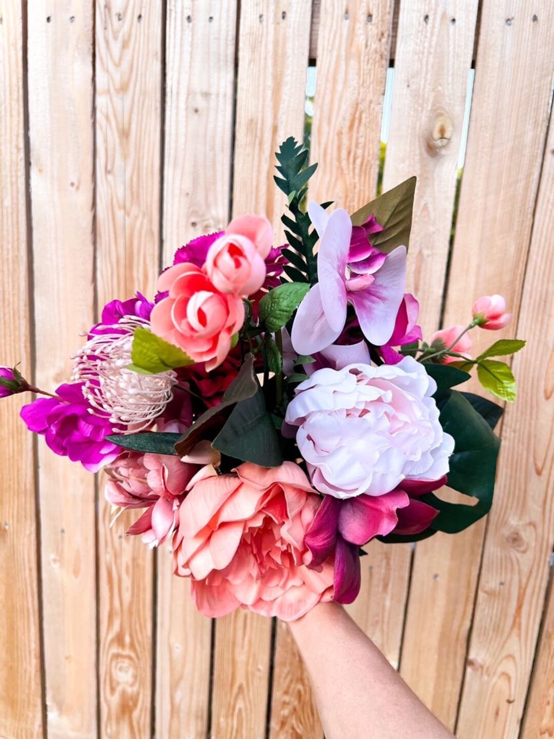 Ruby and Blush Pink Tropical Flower Wedding Bouquet / Hawaiian - Etsy