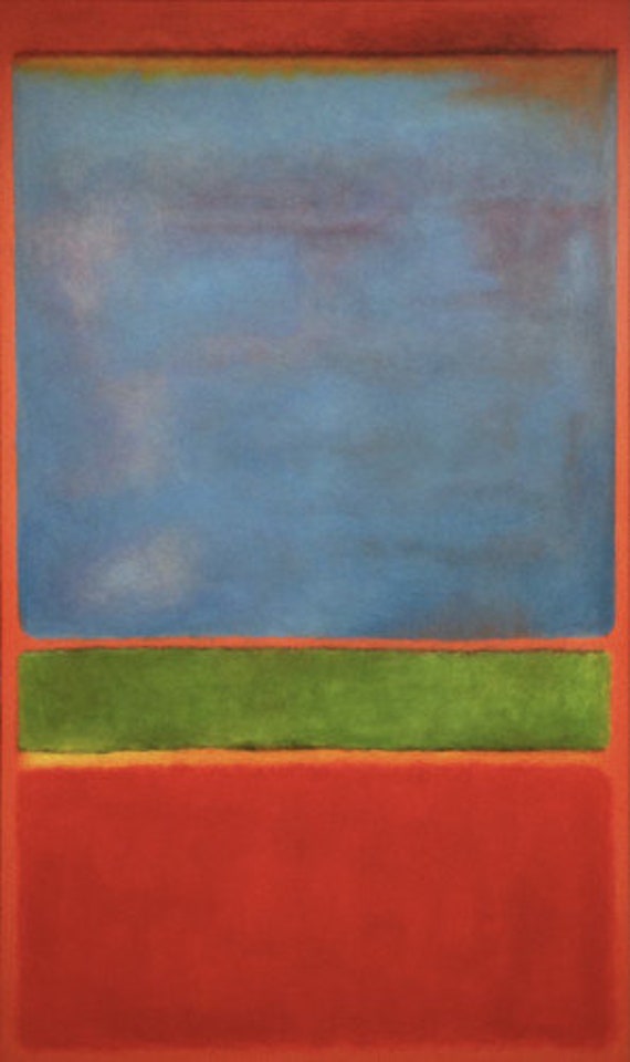 Hand Painted Violet Green and Red Abstract Color Field | Etsy