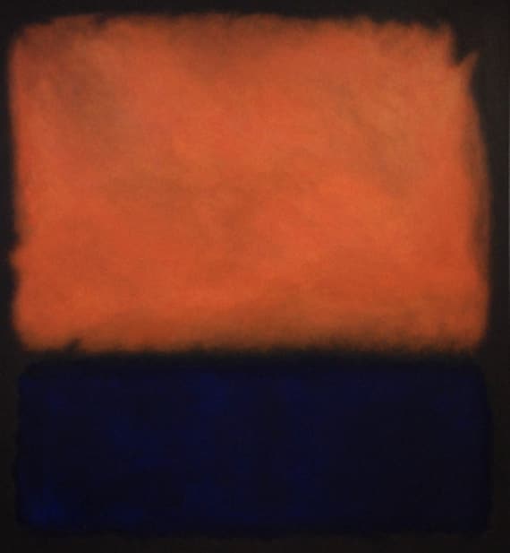 Hand Painted Orange and Blue Abstract Color Field Painting on | Etsy