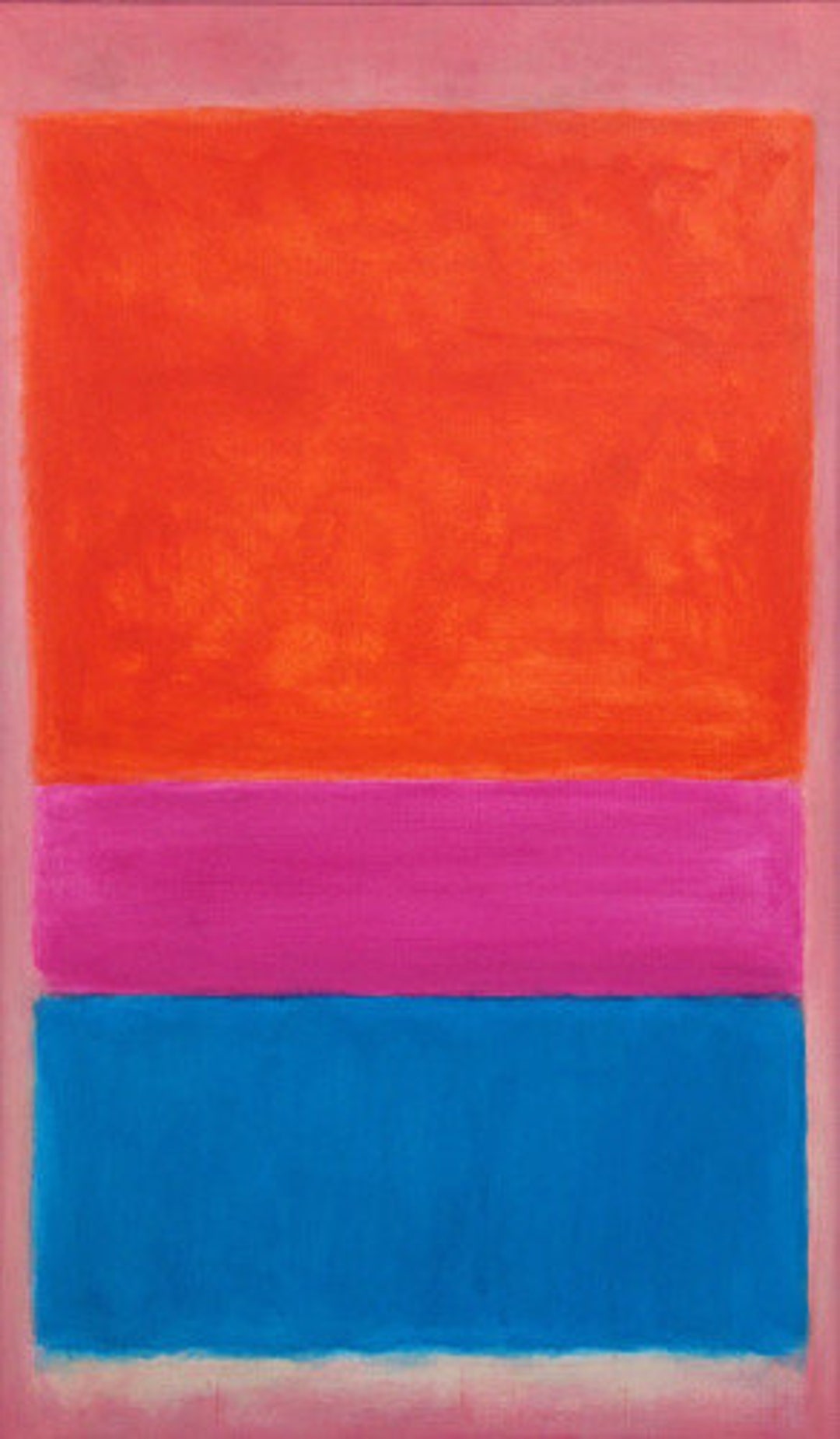 Hand Painted Royal, Magenta and Blue Abstract Color Field Painting on ...