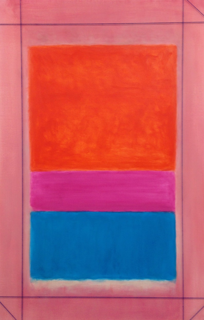 Hand Painted Royal Magenta and Blue Abstract Color Field | Etsy