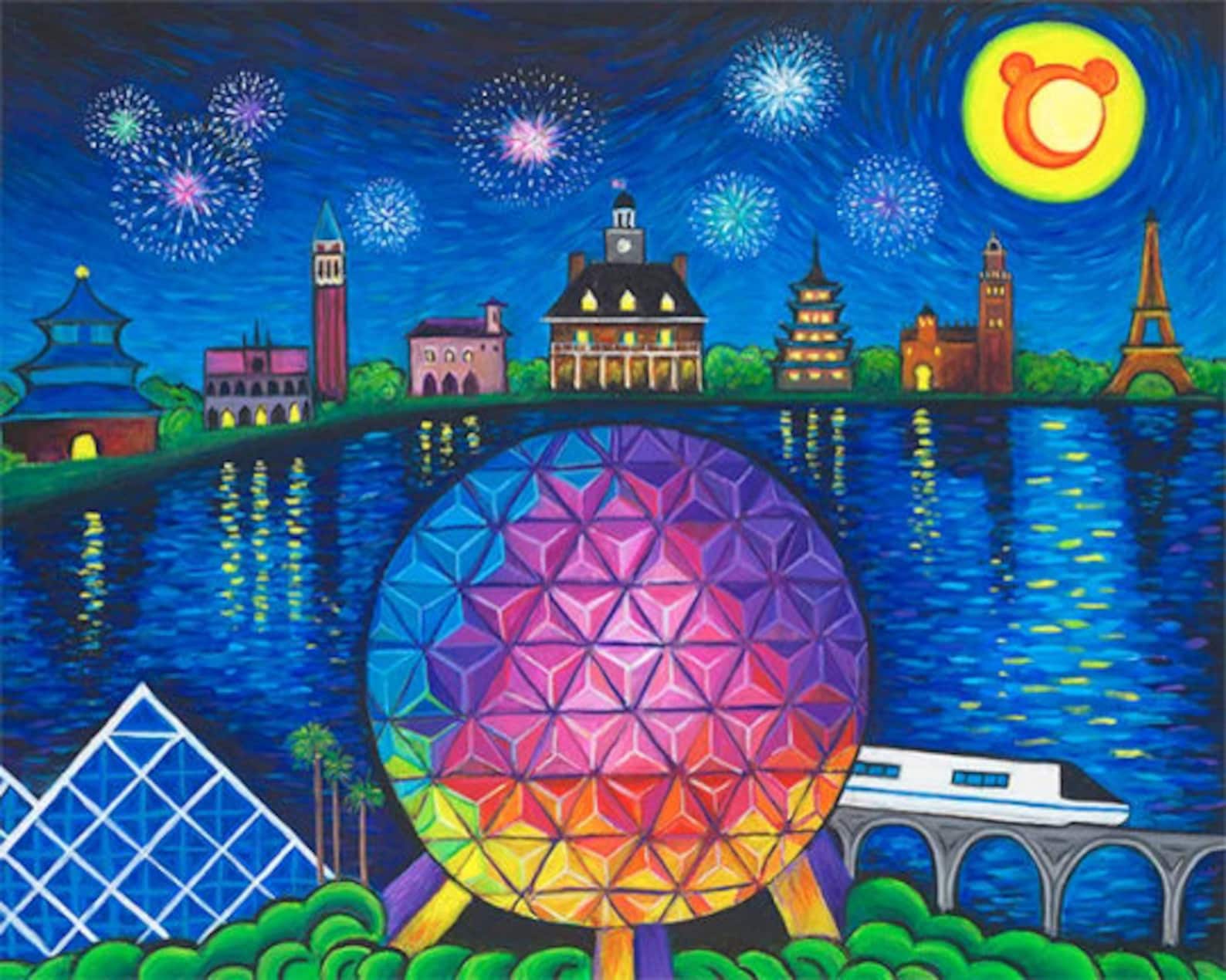 4 Pack Art Print Starry Night Over the World - Etsy