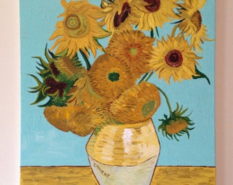 Hand Painted Vincent Van Gogh Starry Night Painting Reproduction on ...