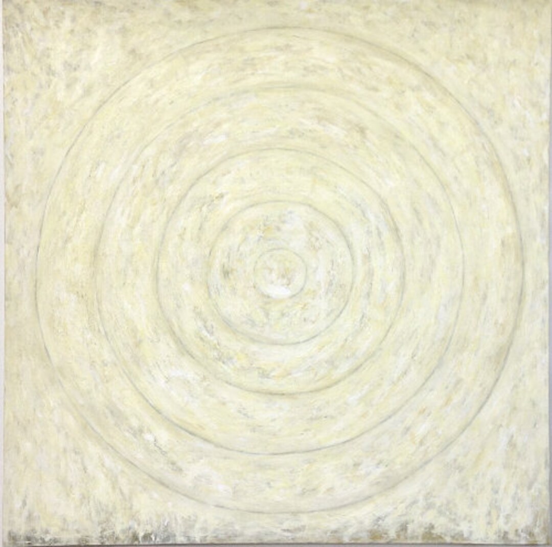 Hand Painted White Target Painting on Stretched Canvas - Etsy