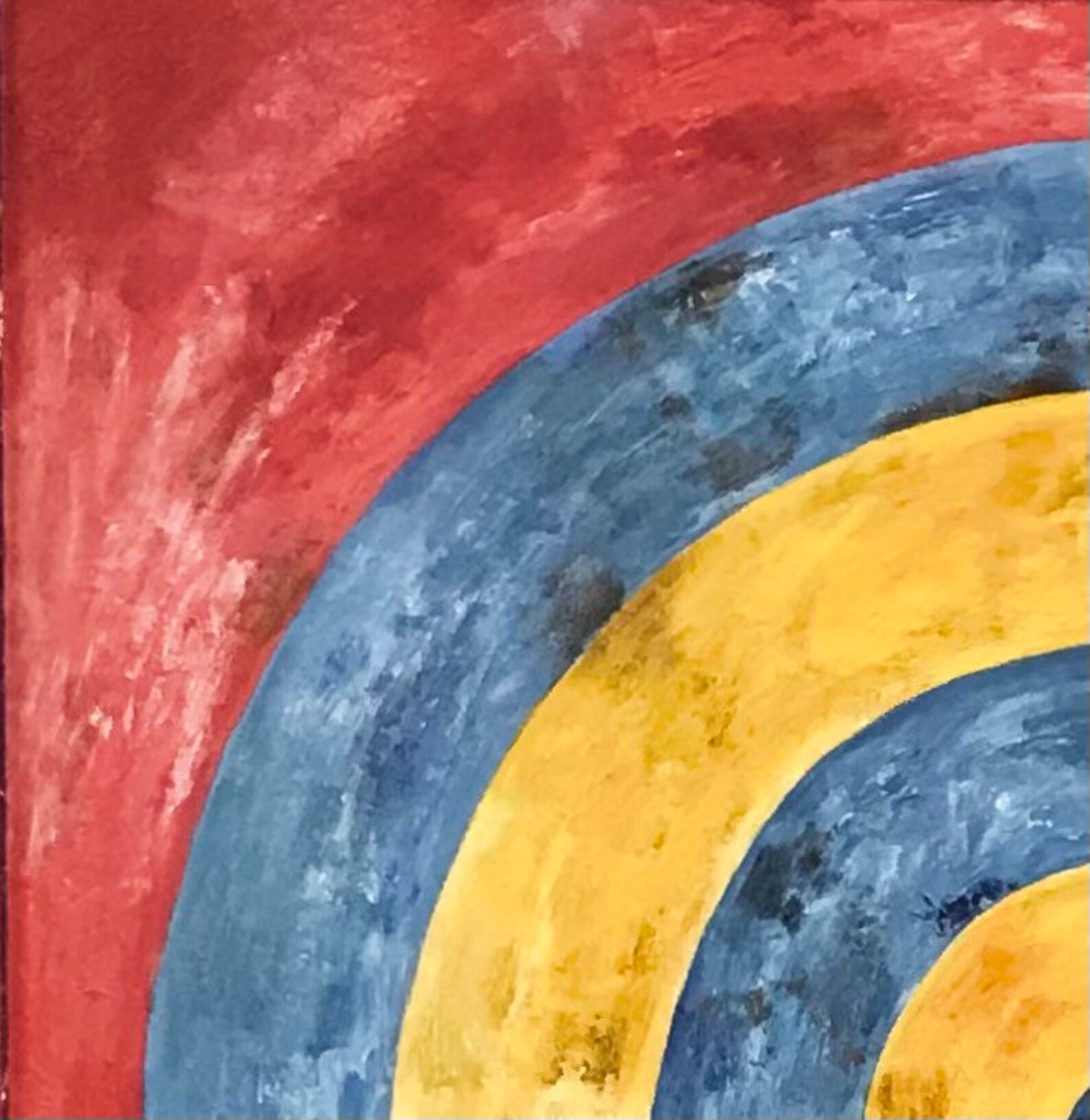 Hand Painted Red Blue Yellow Target Painting on Canvas - Etsy