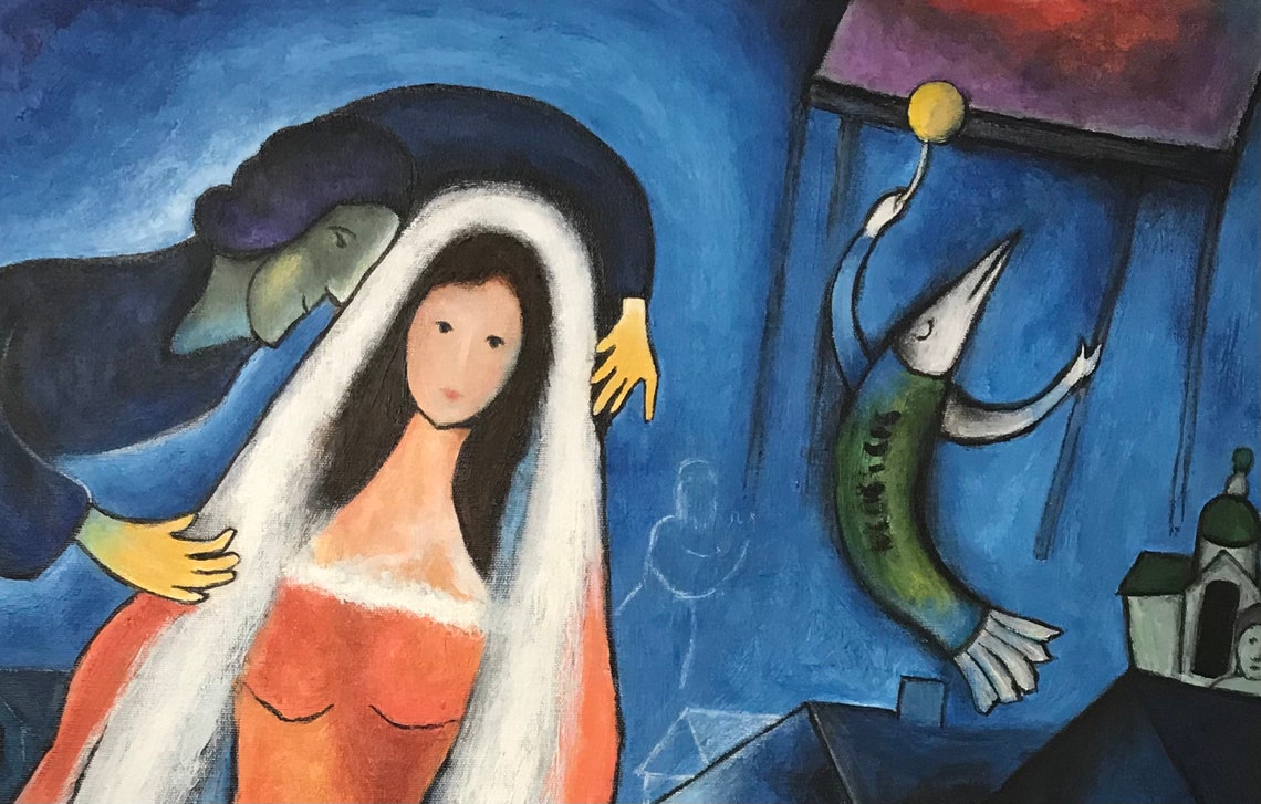 Hand Painted the Bride La Mariee Painting Reproduction on - Etsy