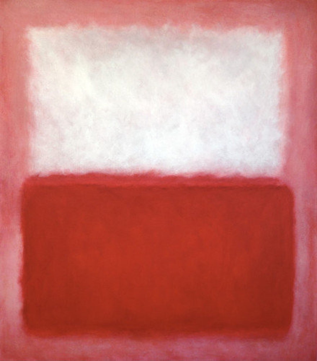 Hand Painted Red and White Abstract Color Field Painting on Canvas - Etsy