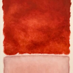Hand Painted Red Over Pink Abstract Color Field Painting on Canvas - Etsy