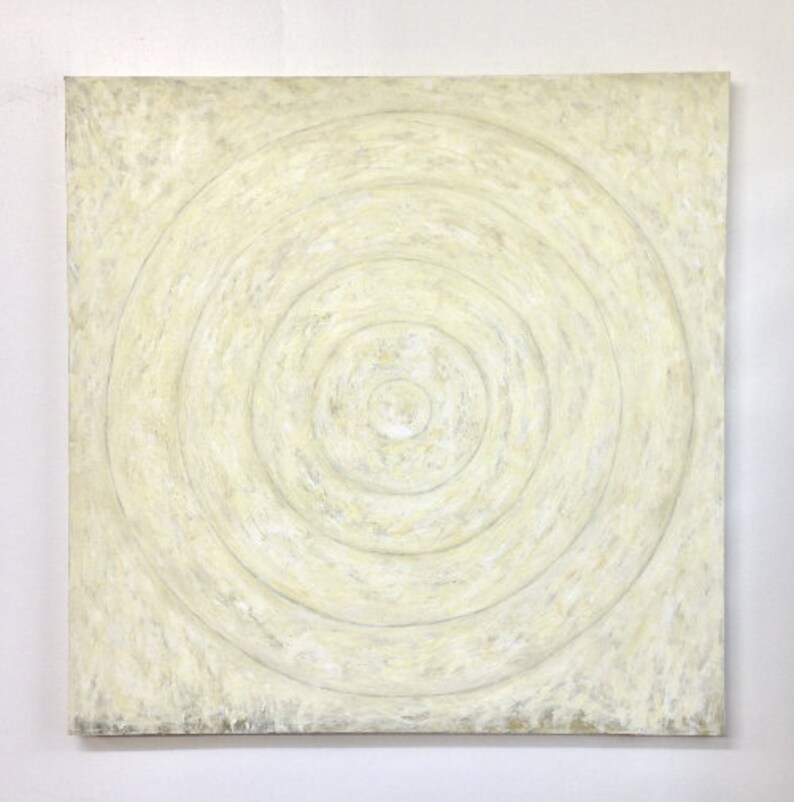 Hand Painted White Target Painting on Stretched Canvas - Etsy