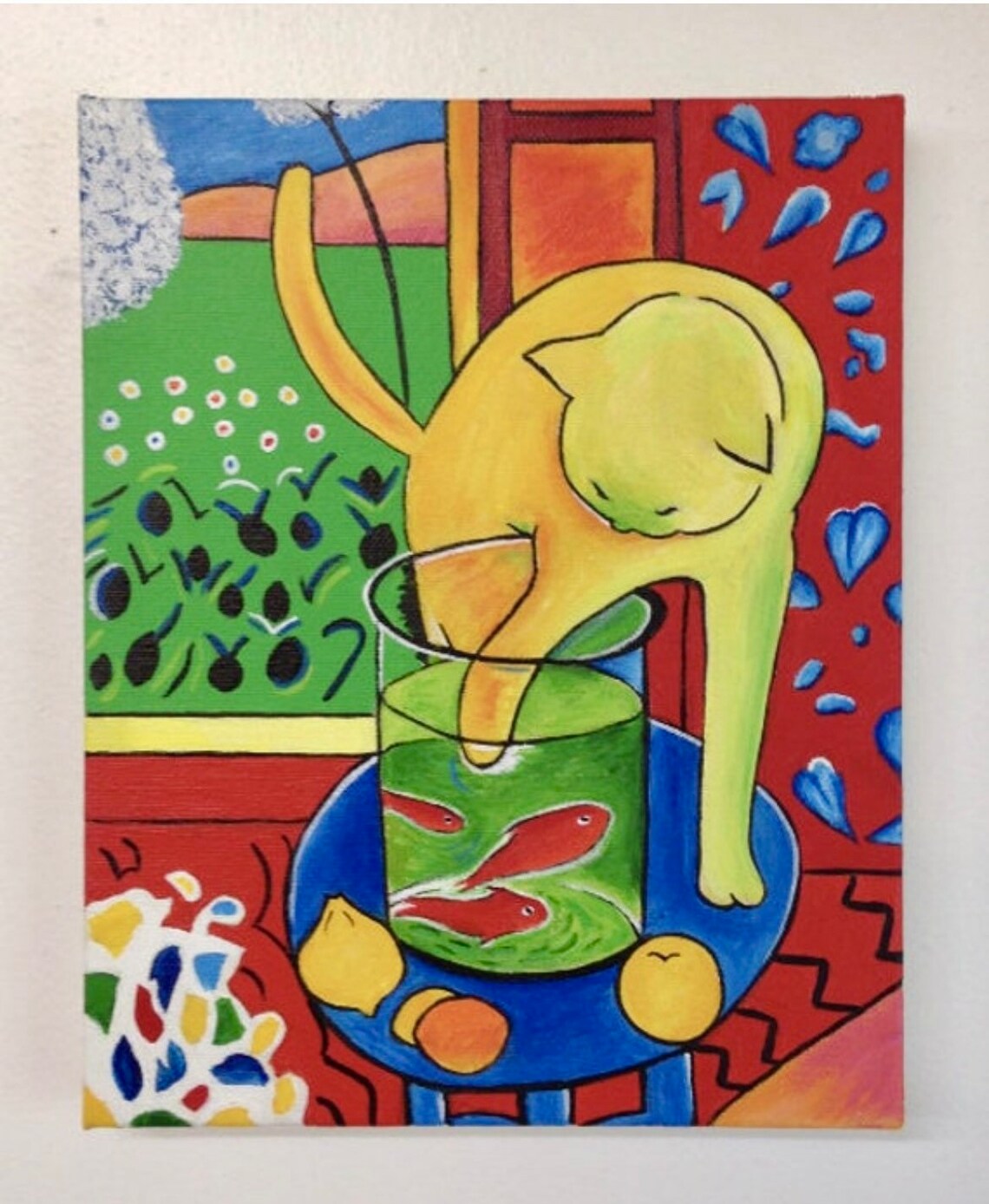In Stock Hand Painted Henri Matisse the Cat With Red Fish - Etsy