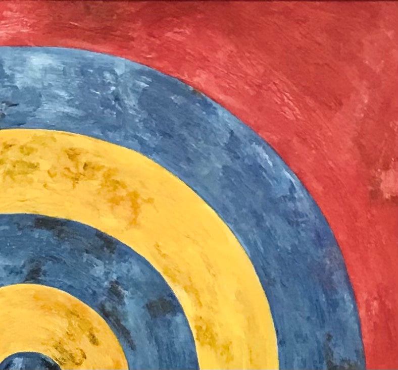 Hand Painted Red Blue Yellow Target Painting on Canvas - Etsy