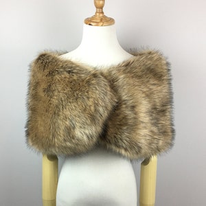 Brown Faux Fur Bridal Wrap, Wedding Fur Shrug, Brown Fur Wrap, Bridal ...