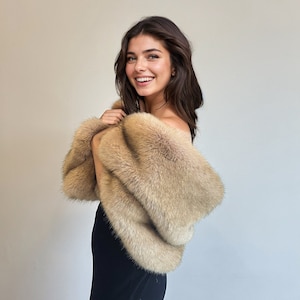 Brown Faux Fur Bridal Wrap, Wedding Fur Shrug, Brown Fur Wrap, Bridal ...