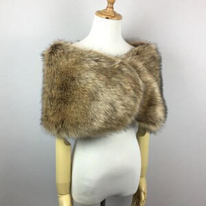 Brown Faux Fur Bridal Wrap, Wedding Fur Shrug, Brown Fur Wrap, Bridal ...