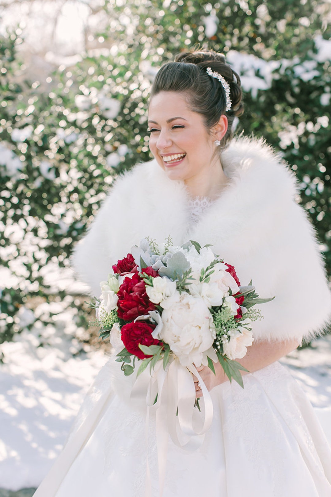 Ivory Faux Fur Bridal Wrap, Wedding Fur Shrug, Ivory Fur Wrap, Bridal ...