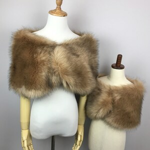 Honey Brown Faux Fur Bridal Wrap, Wedding Fur Shrug, Brown Fur Wrap ...