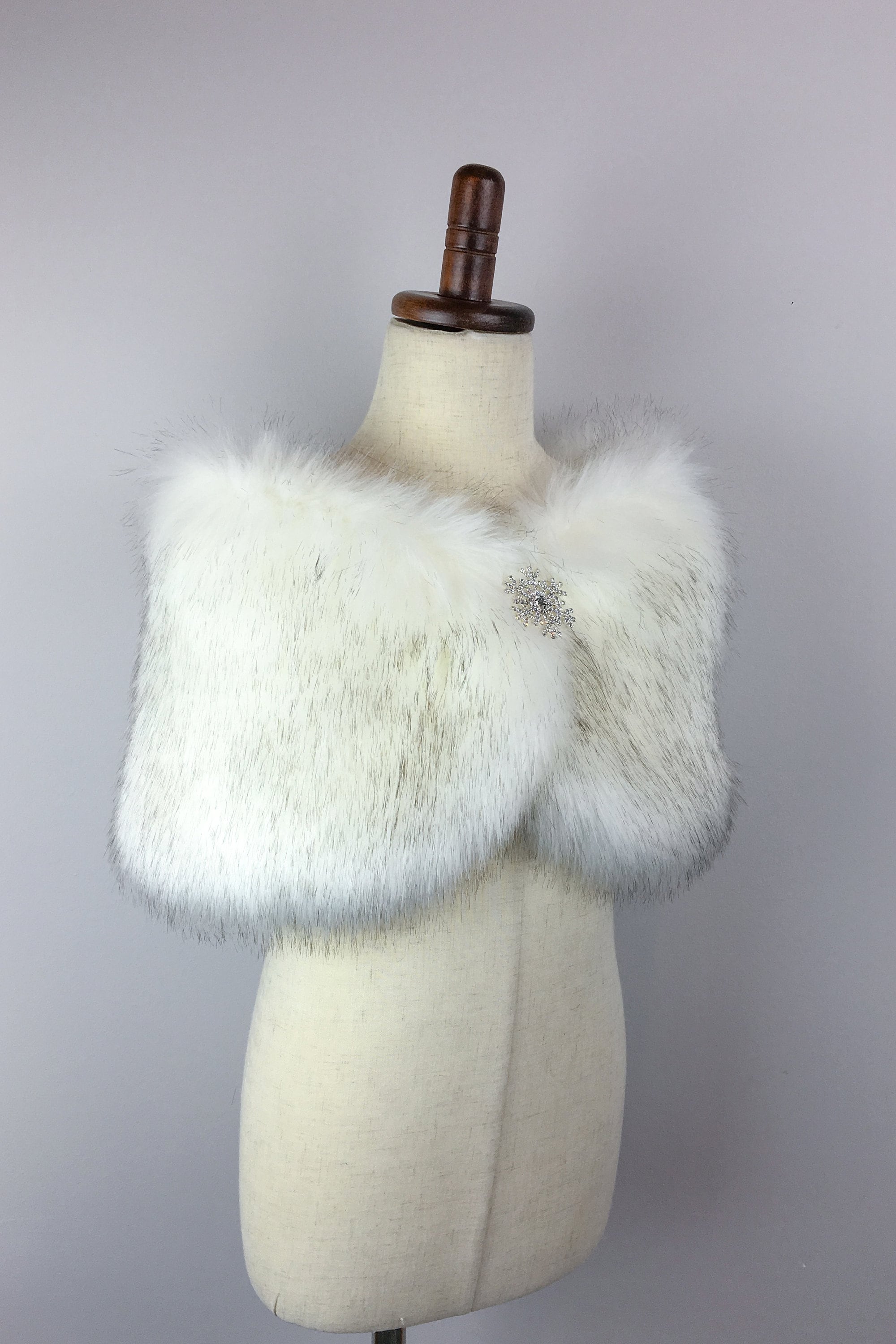 Ivory With Black Flower Girl Faux Fur Wrap, Shawl (kid Wht03) - Etsy