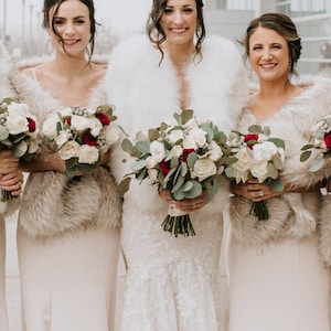 Ivory Faux Fur Coat, Ivory Fur Jacket, Bridal Fur Coat, Faux Fur Bolero ...