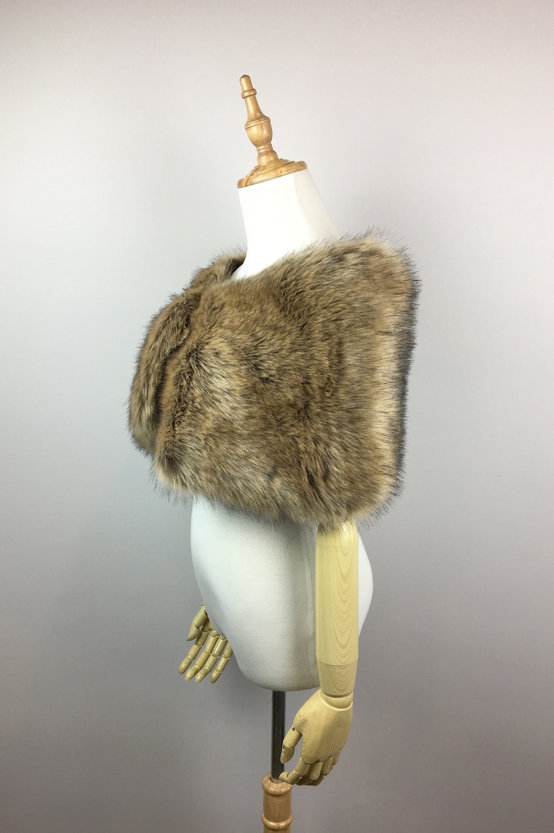 Brown Faux Fur Bridal Wrap Wedding Fur Shrug Brown Fur Wrap - Etsy