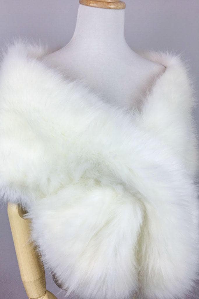 Ivory Faux Fur Bridal Wrap, Wedding Stole, Removable Tails - Etsy