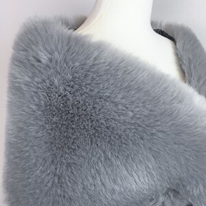 Grey Faux Fur Bridal Wrap, Wedding Fur Shrug, Faux Fur Wrap, Bridal ...