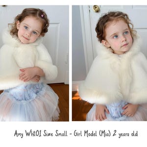 Light Ivory Flower Girl Faux Fur Cape, Children Fur Coat, Children Fur ...