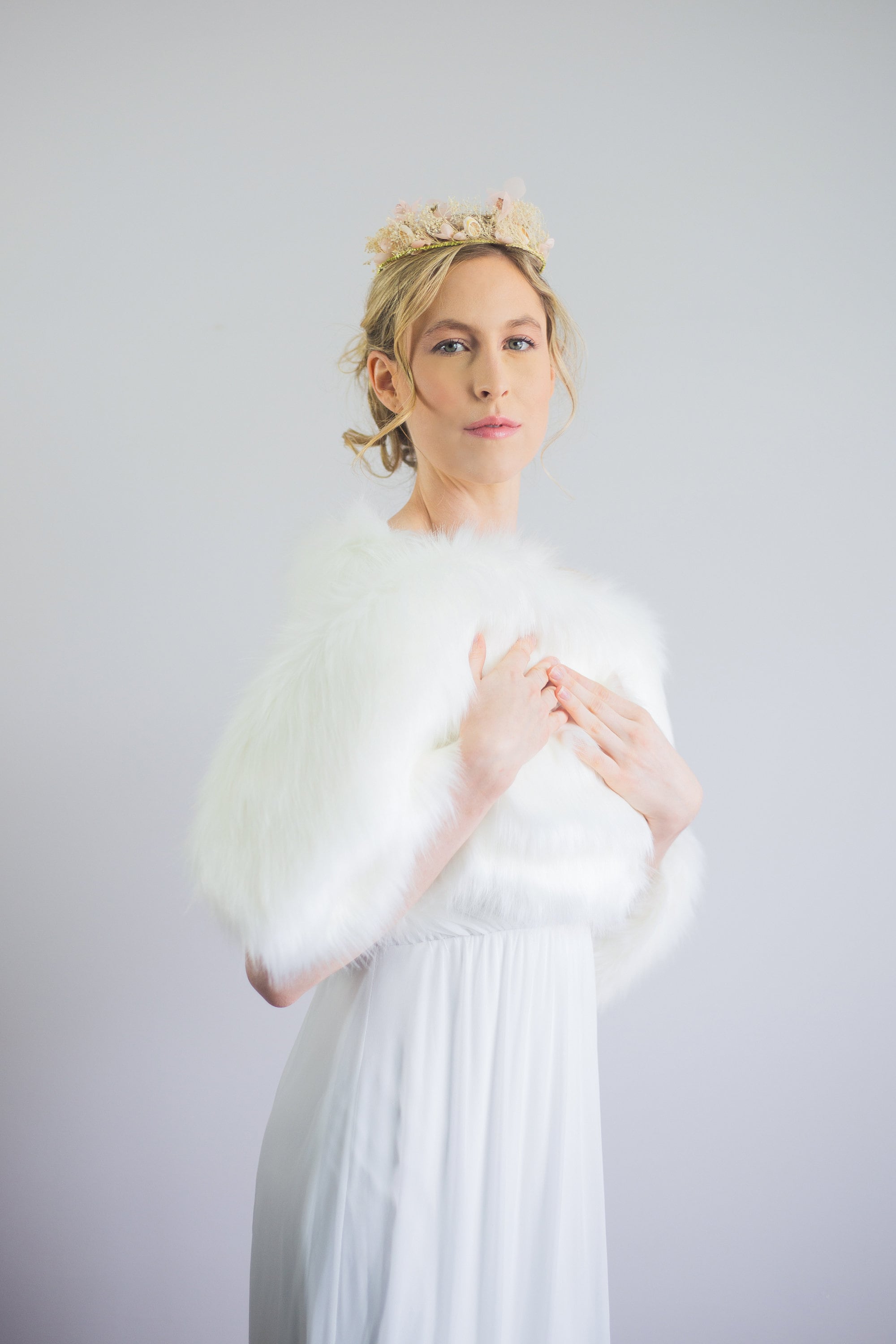 Ivory faux fur bridal wrap Wedding Fur shrug Ivory Fur Wrap | Etsy