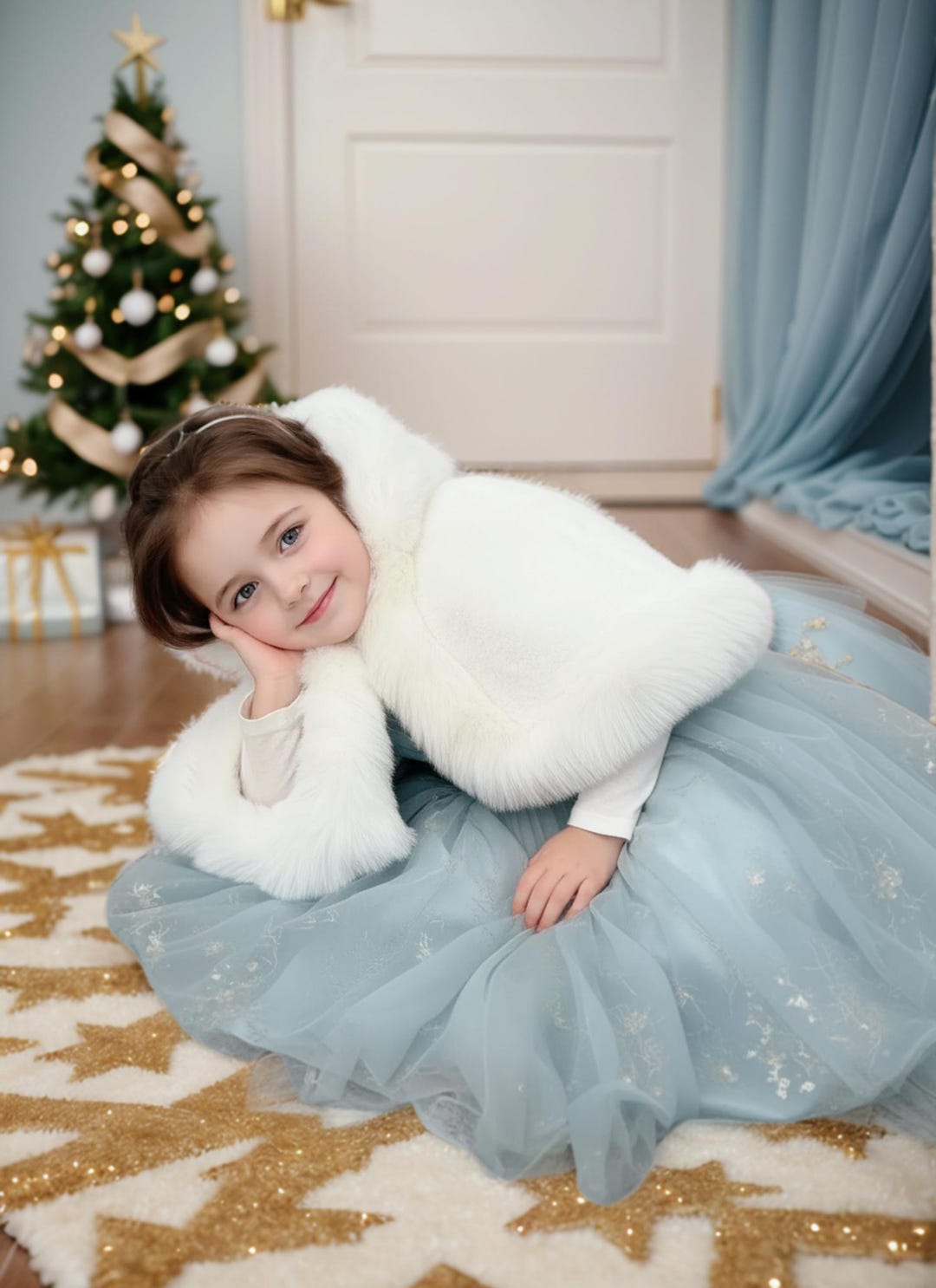 Light Ivory Faux Fur Cape, Flower Girl Coat, Fleece Lined - Etsy
