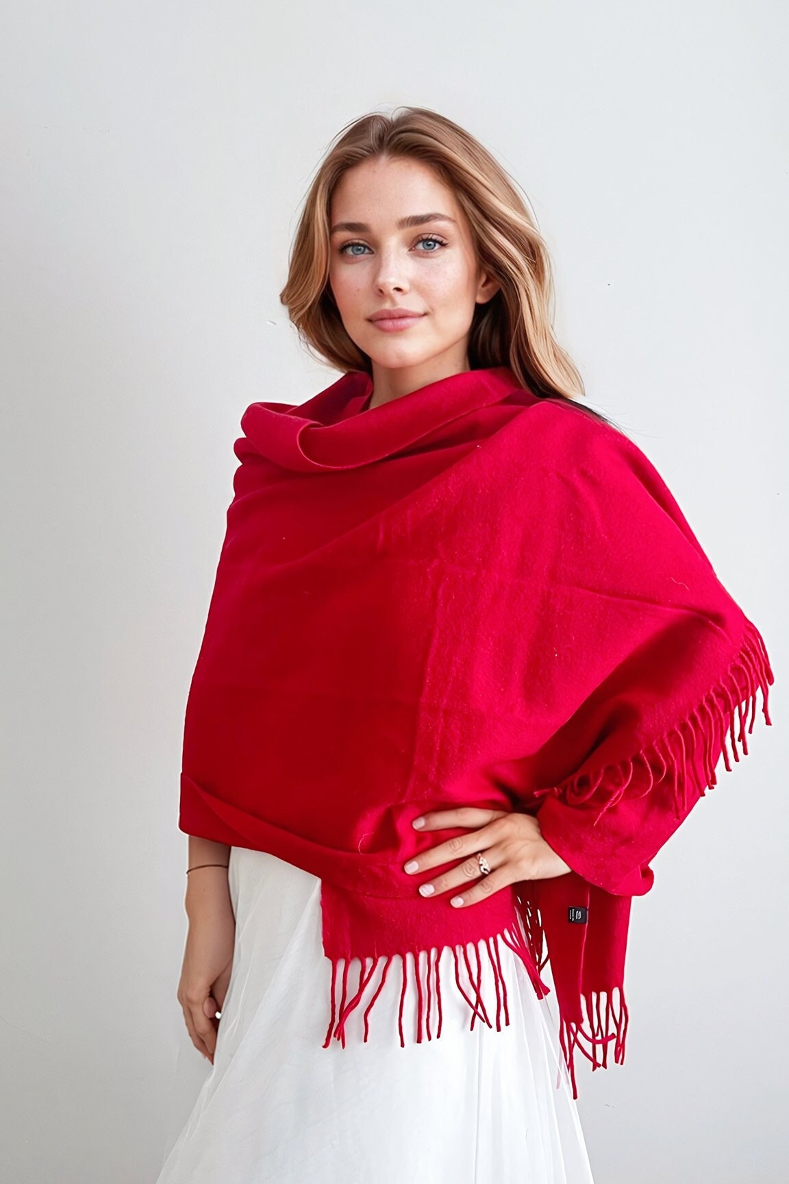 Red Bridal Wedding Shawl / Bridal Wrap / Wool Shawl / Wrap / Large ...