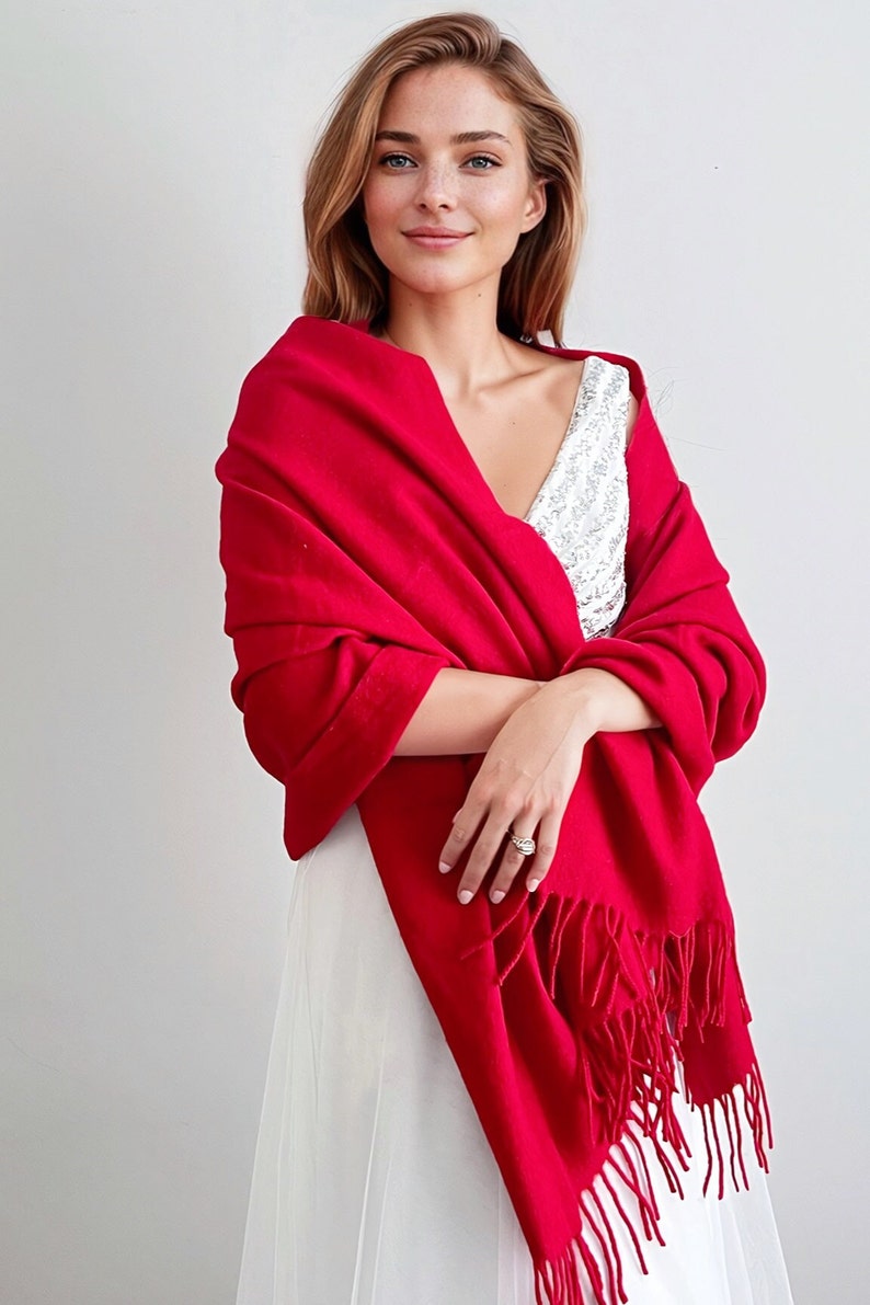 Red Bridal Wedding Shawl / Bridal Wrap / Wool Shawl / Wrap / Large ...