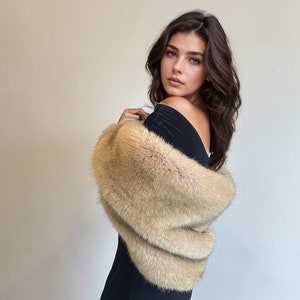 Brown Faux Fur Bridal Wrap, Wedding Fur Shrug, Brown Fur Wrap, Bridal ...