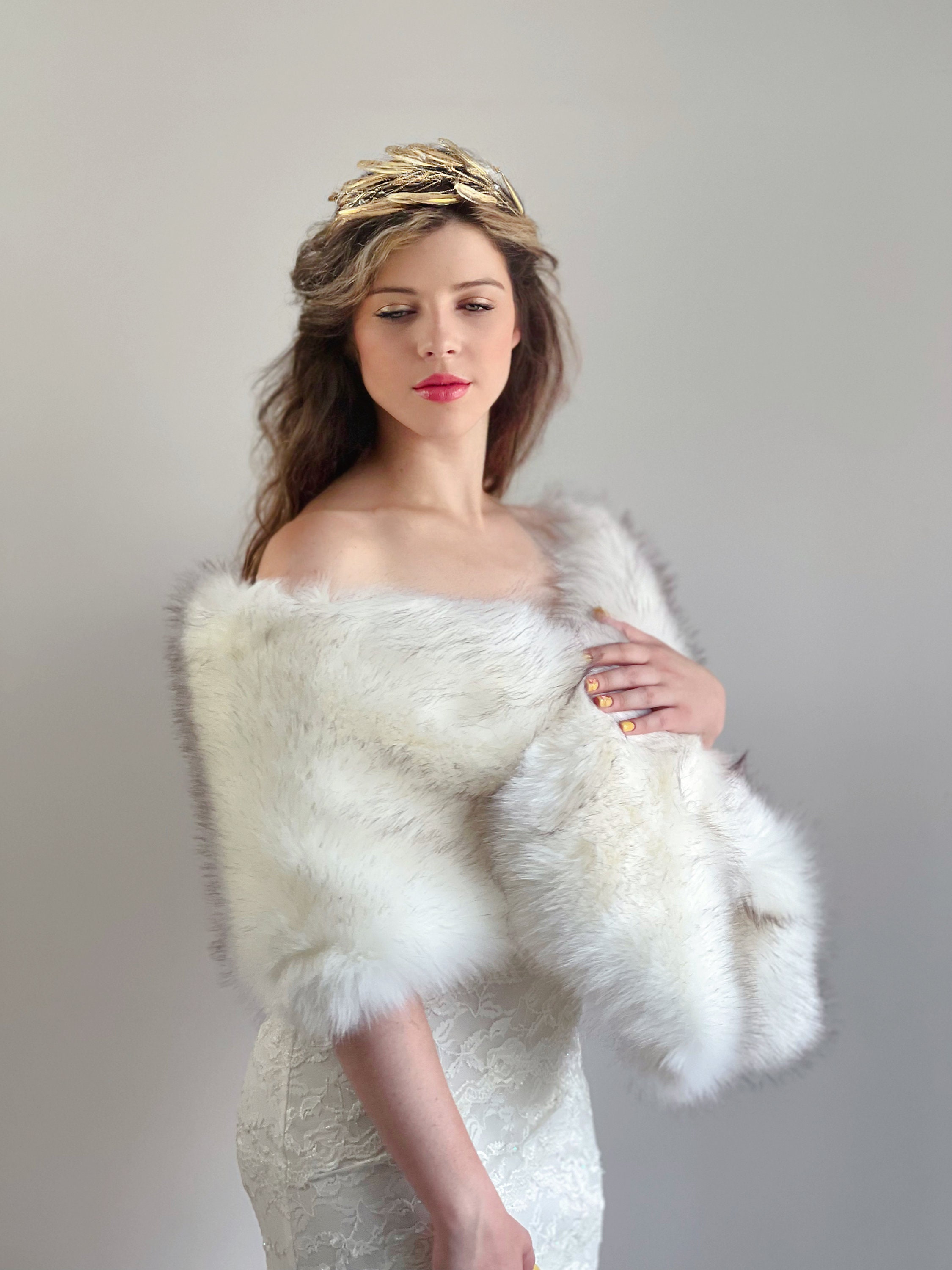 Ivory Faux Fur Bridal Wrap Wedding Fur Shawl Ivory Fur Wrap - Etsy