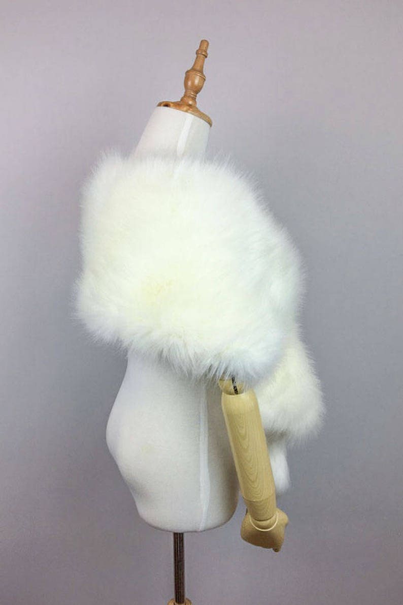 Ivory Faux Fur Bridal Wrap, Wedding Stole, Removable Tails - Etsy