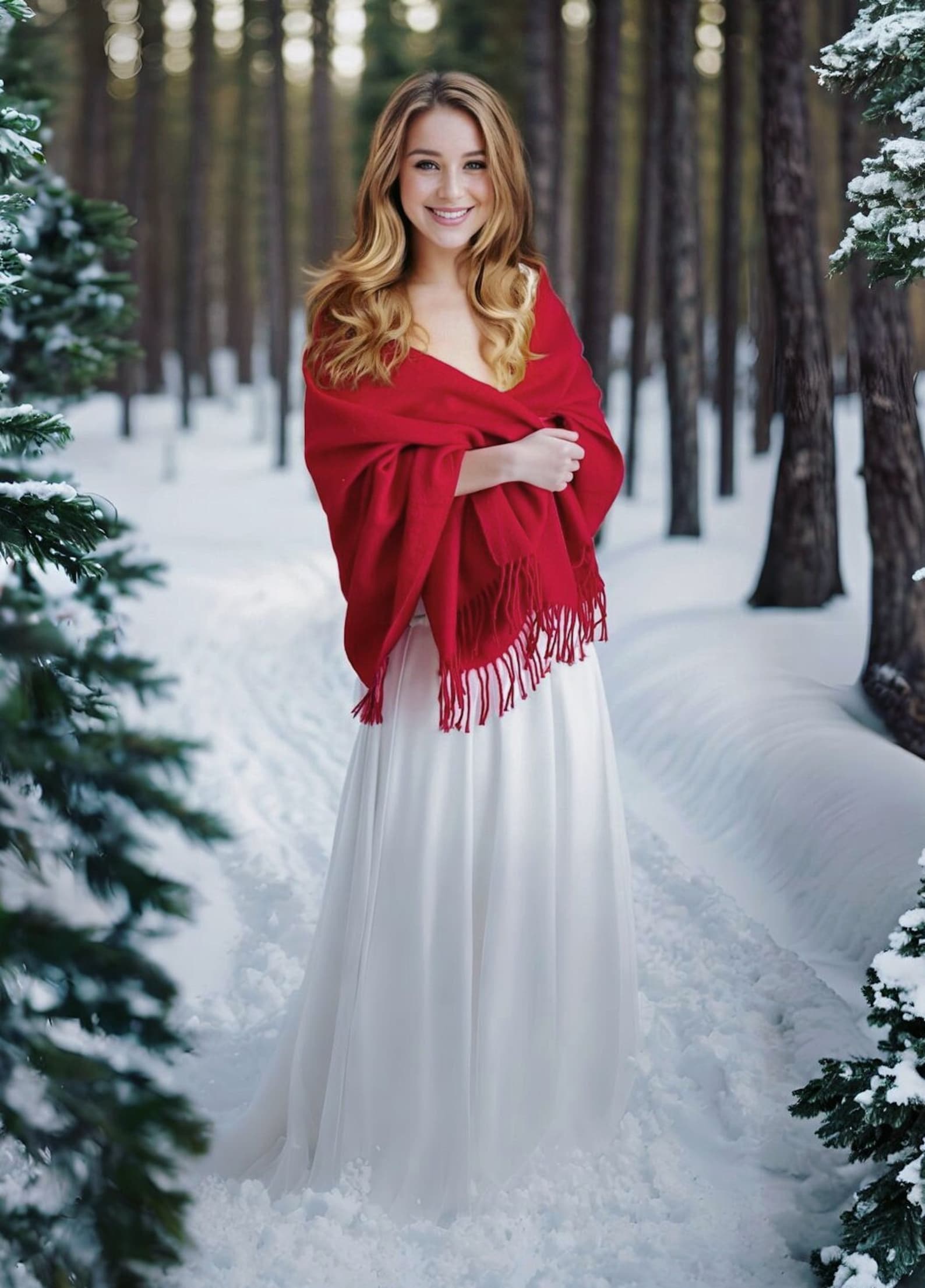 Red Bridal Wedding Shawl / Bridal Wrap / Wool Shawl / Wrap / Large ...