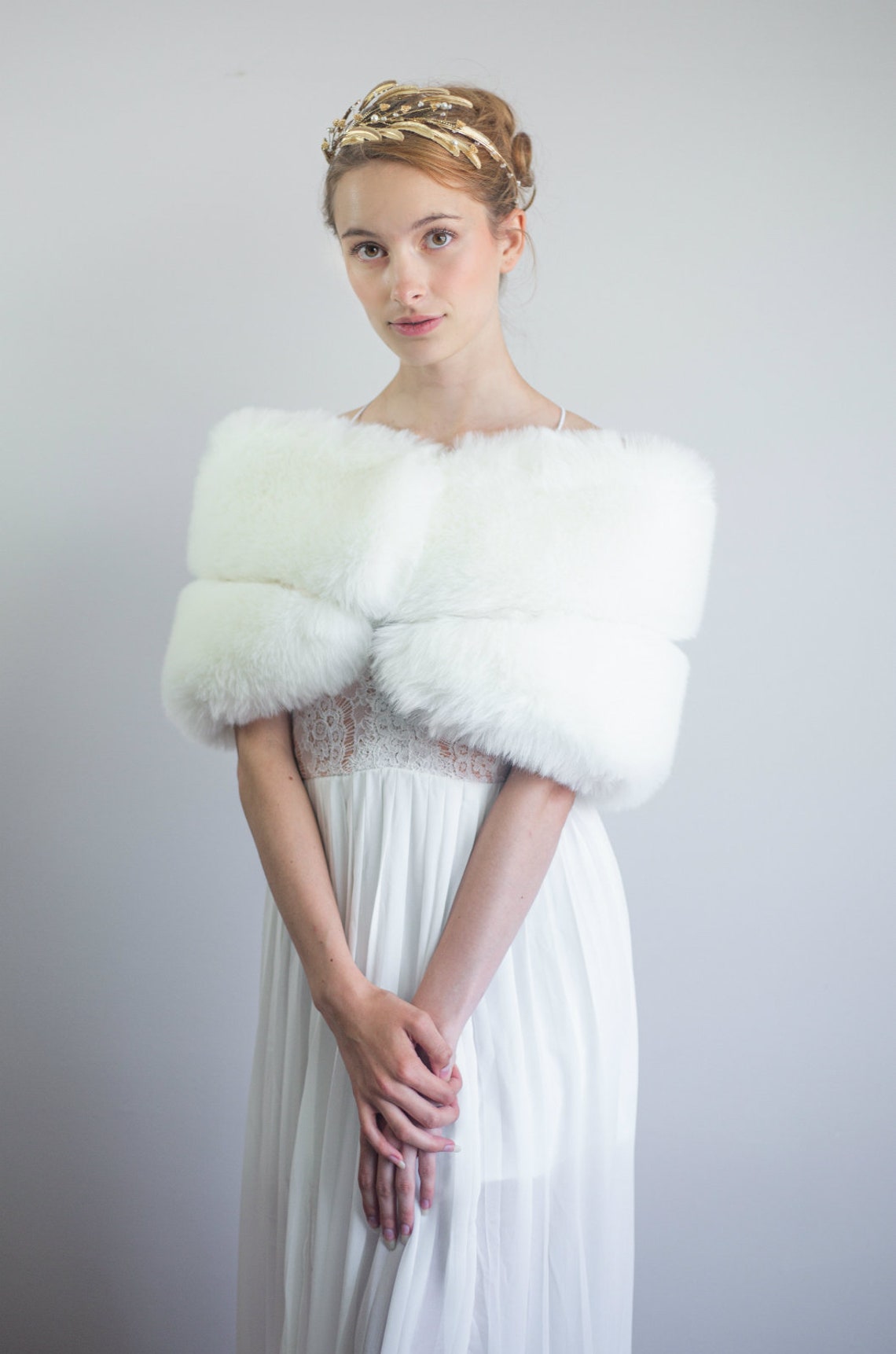 Light Ivory Faux Fur Bridal Wrap Wedding Fur Shrug Ivory - Etsy