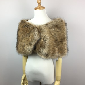 Brown Faux Fur Bridal Wrap, Wedding Fur Shrug, Bridal Fur stole fur ...
