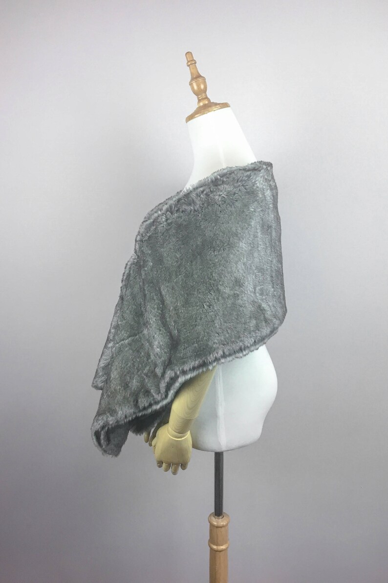 Light Grey Faux Fur Bridal Wrap, Winter Wedding Shawl (62x12 Inches) - Etsy