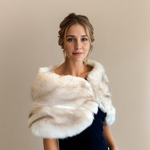 Ivory Faux Fur Bridal Wrap, Wedding Fur Shawl, Ivory Fur Wrap, Bridal ...