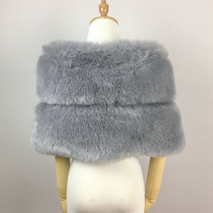 Grey Faux Fur Bridal Wrap, Wedding Fur Shrug, White Fur Wrap, Bridal ...