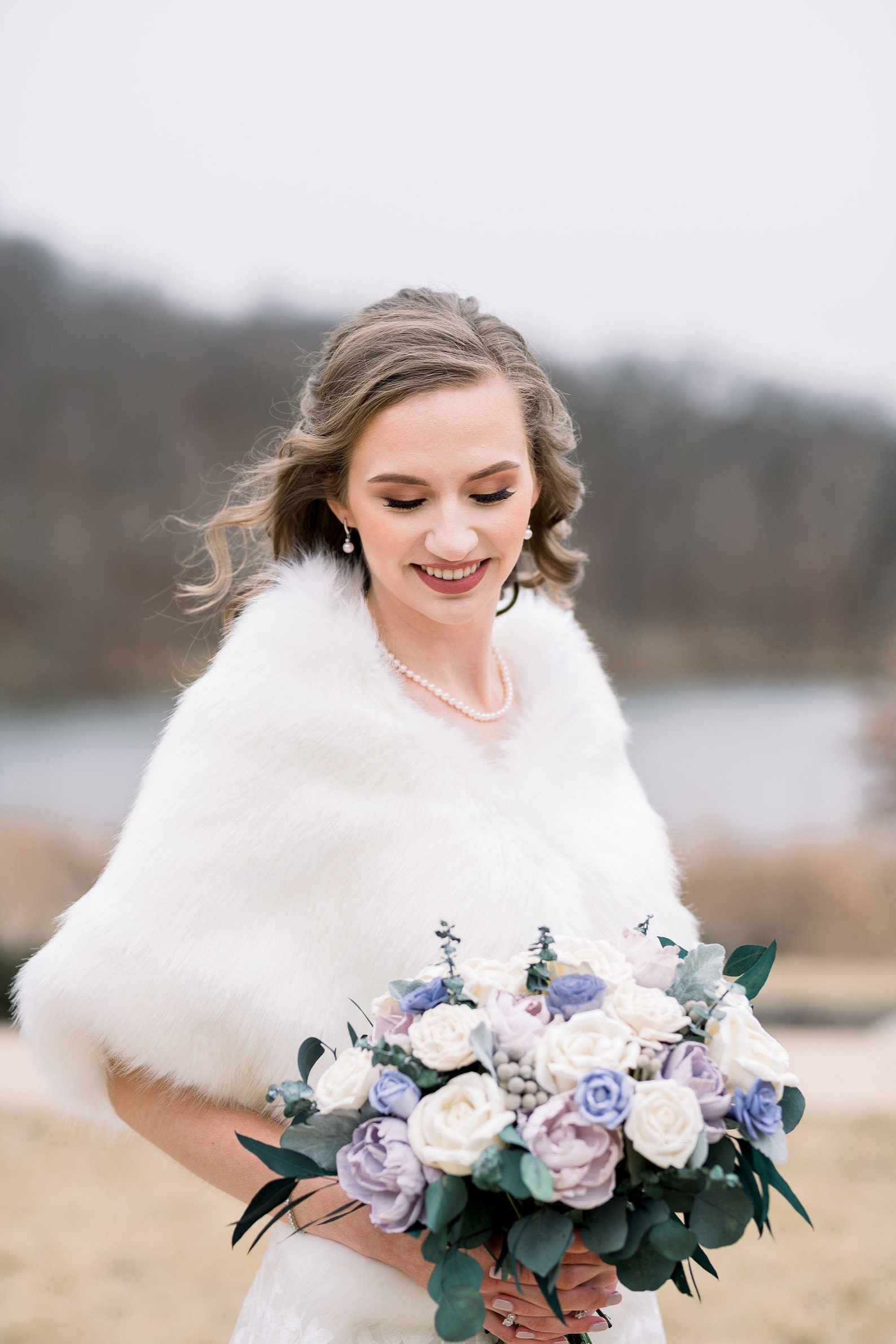 Ivory Faux Fur Bridal Wrap Wedding Fur Shrug Ivory Fur Wrap | Etsy