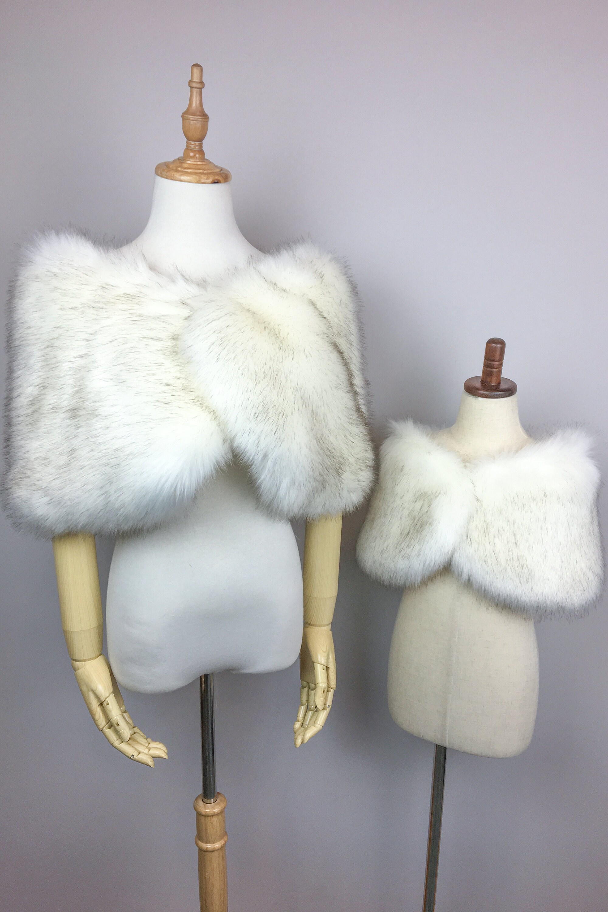 Ivory with Black Tips fur bridal wrap Wedding Fur shrug | Etsy