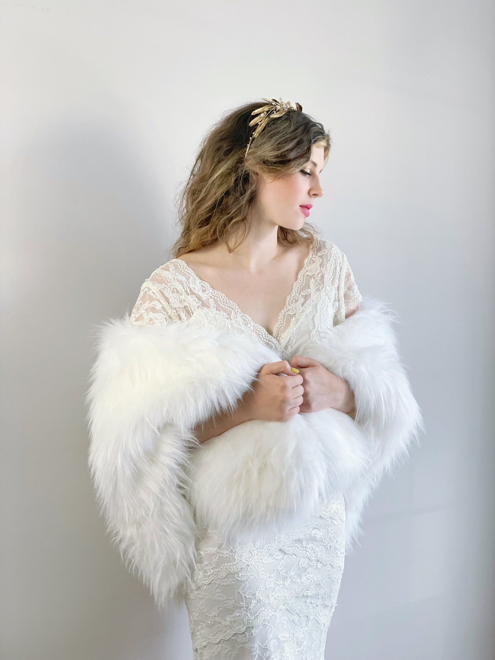 Ivory Faux Fur Bridal Wrap Wedding Fur Shawl Ivory Fur Wrap - Etsy