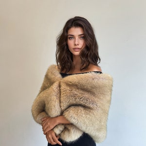 Brown Faux Fur Bridal Wrap, Wedding Fur Shrug, Brown Fur Wrap, Bridal ...