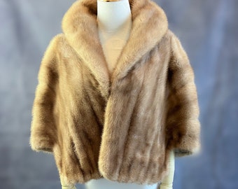 EMBA Brown MINK Fur Coat Ranch Real Vintage Bolero Jacket - Etsy