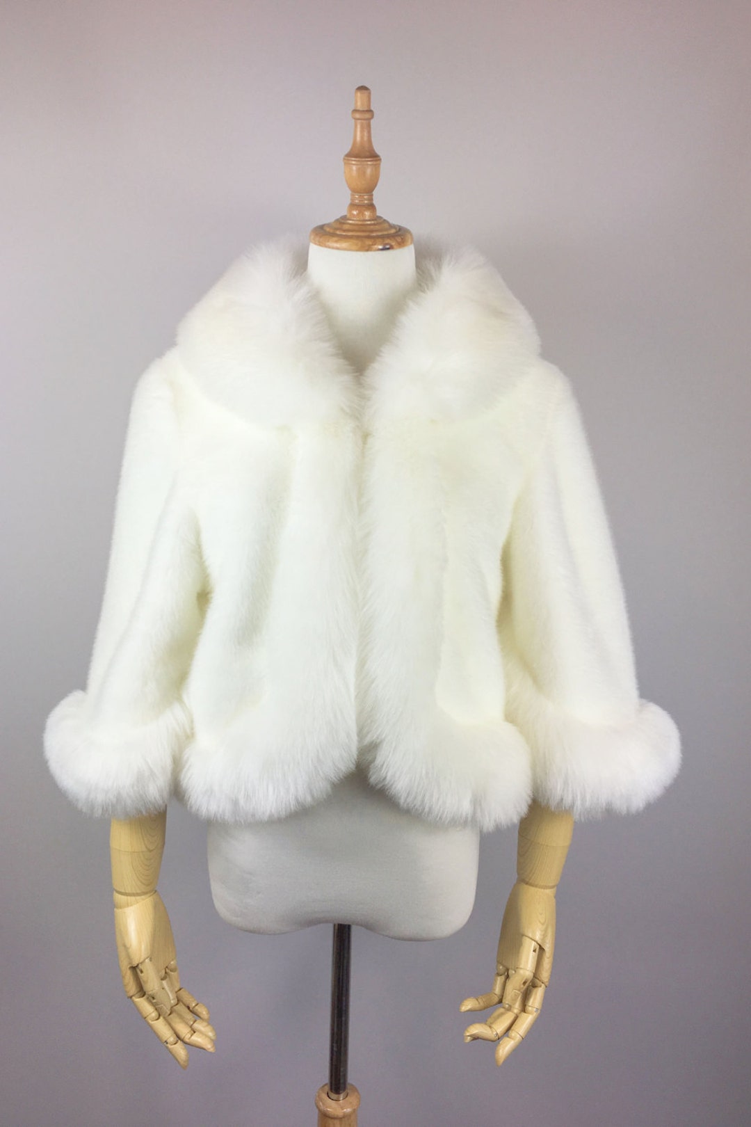Ivory Faux Fur Coat, Ivory Fur Jacket, Bridal Fur Coat, Faux Fur stole ...