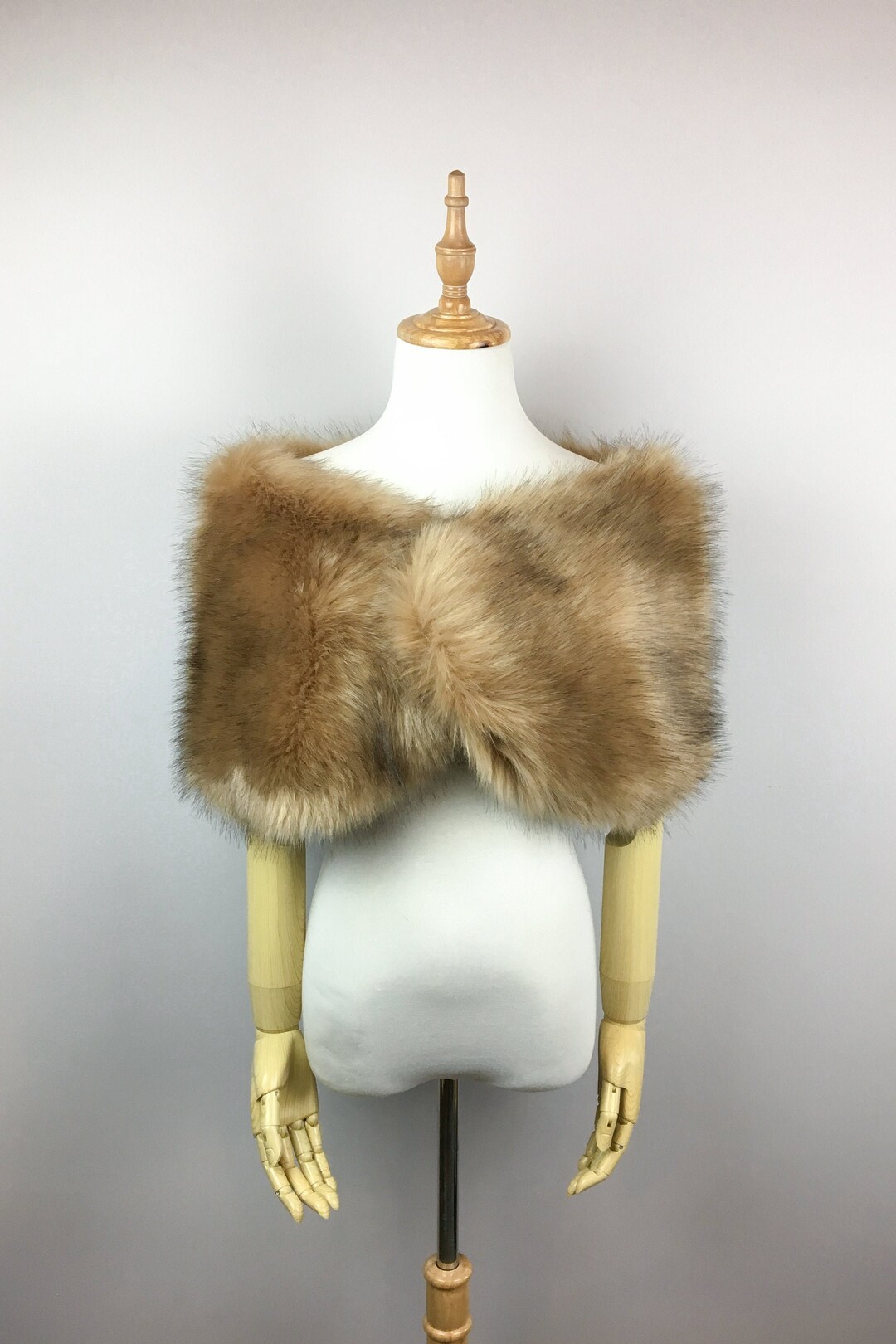 Honey Brown Faux Fur Bridal Wrap, Wedding Fur Shrug, Brown Fur Wrap ...